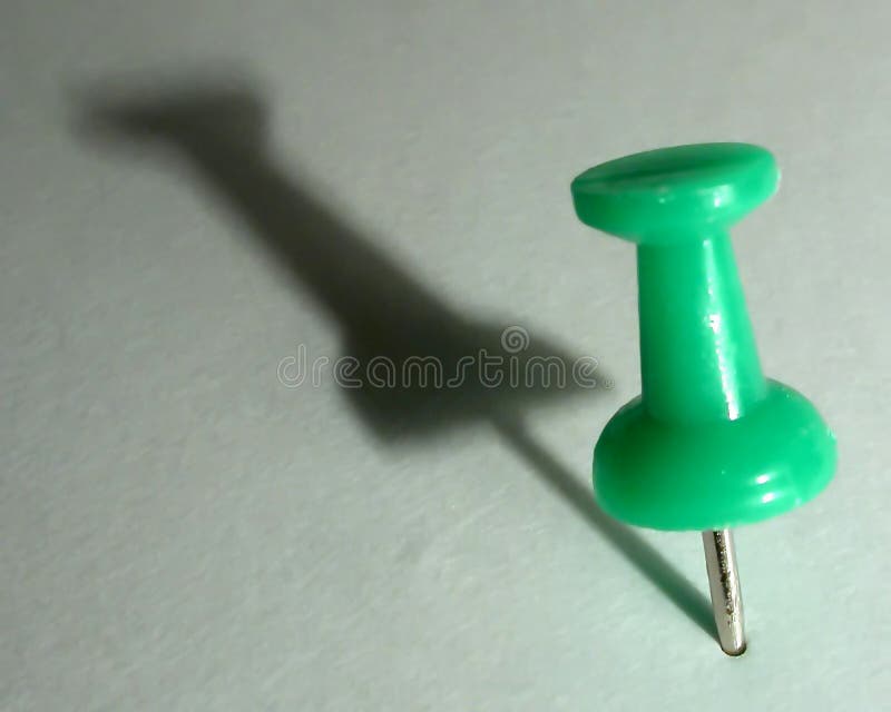 Push Pin Upright on White Background Stock Image - Image of paper ...
