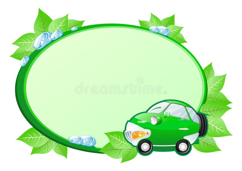 Green Tag with Cartoon Car. Stock Vector - Illustration of cartoon ...