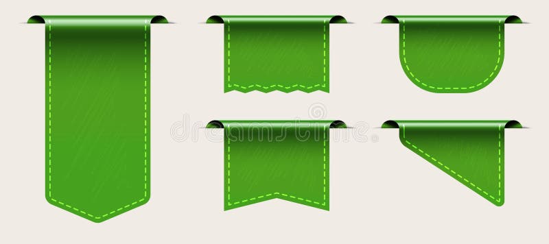 Green Tag Template with Empty Copy Space Set Stock Vector ...