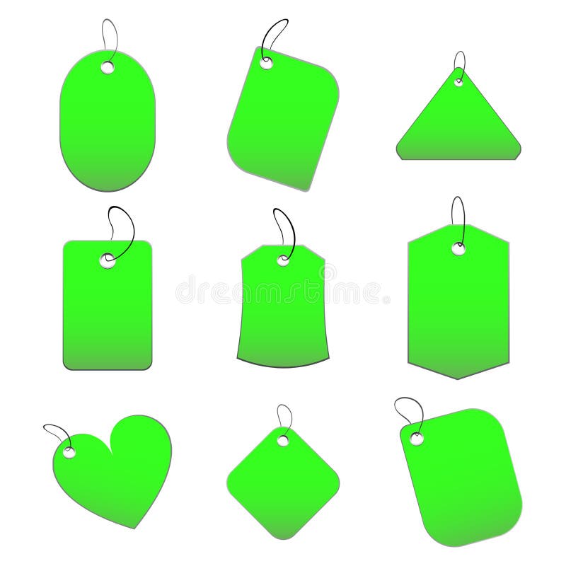Green tags stock vector. Illustration of etiquette, elegant - 6518910