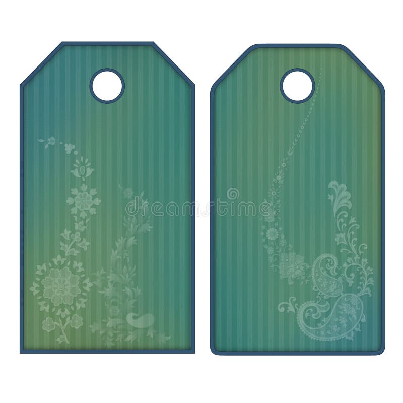 Green Tags or Labels with Flowers Stock Vector - Illustration of store ...