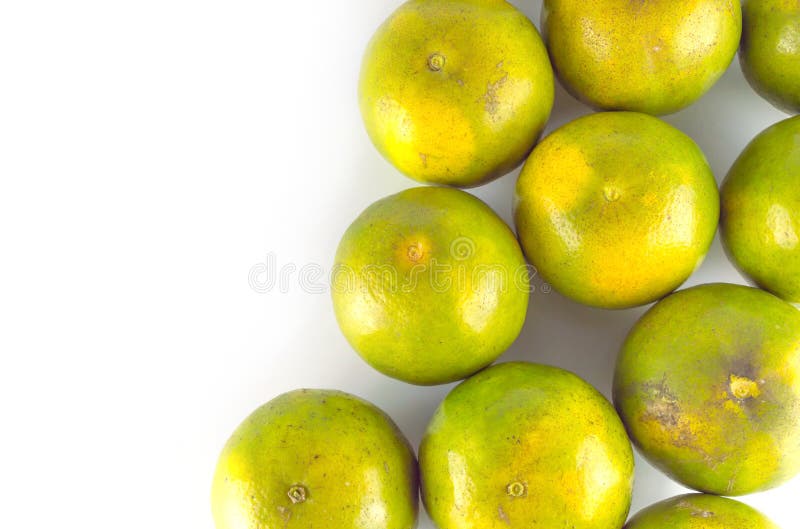 Green Tangerine, Isolated on White Background Stock Image - Image of ...