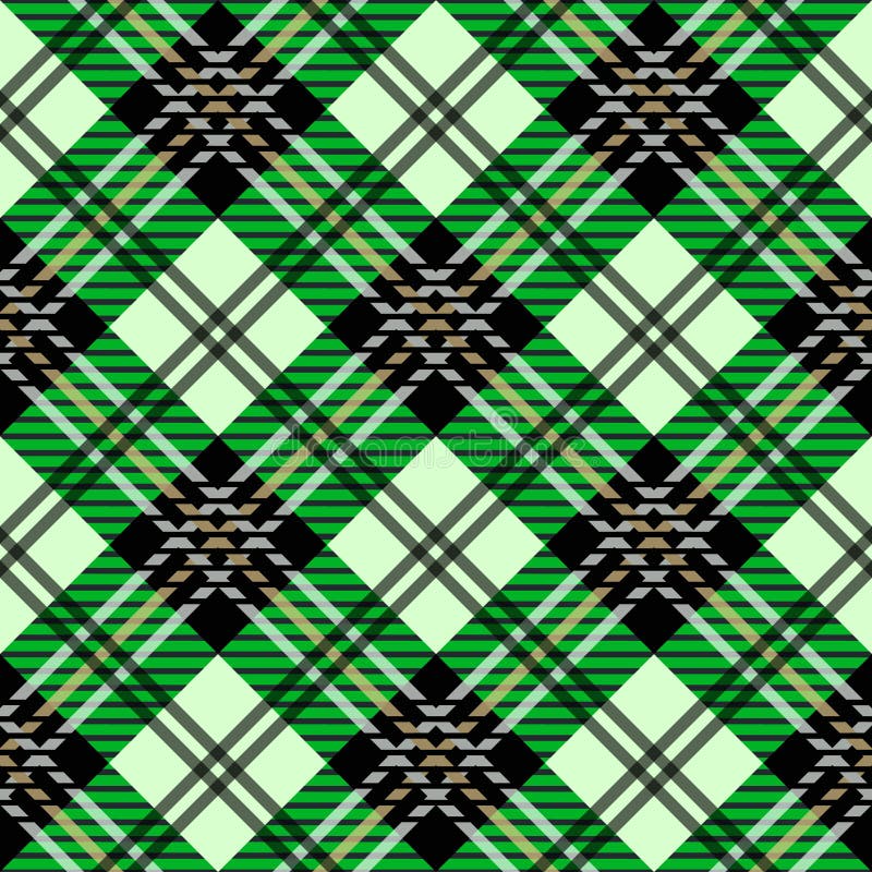 Green Tartan Fabric Texture Diagonal Little Pattern Seamless Vector ...