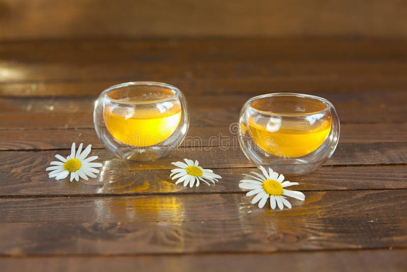 Green tea in beautiful cup stock image. Image of camomile - 79172987