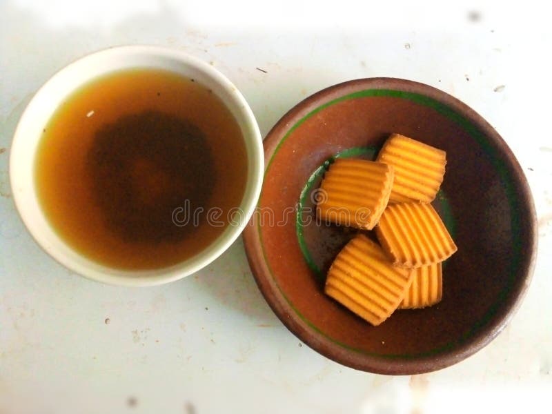 Green Tea with Biscuit Tea Time Snack Stock Photo - Image of biscuit ...