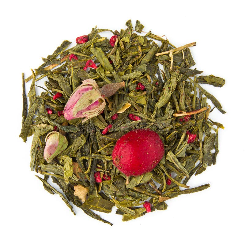Green Tea Blend Sencha Cranberry Rose Stock Photo - Image of peaceful ...