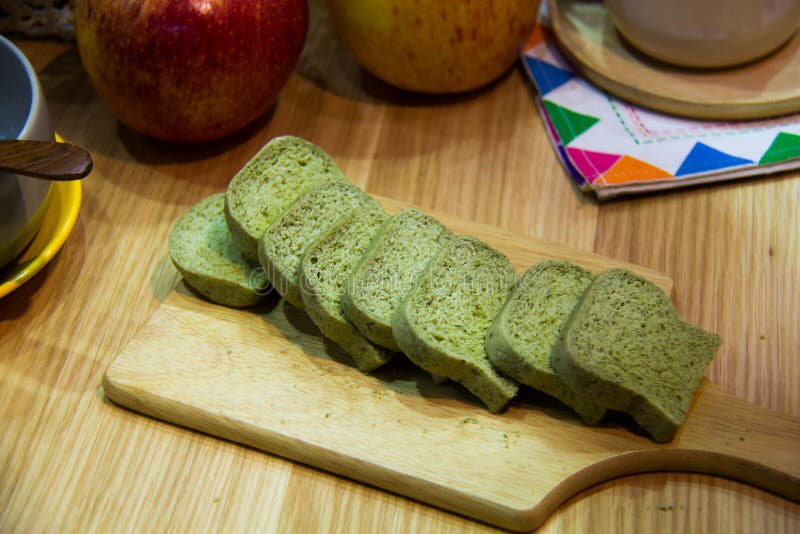 Green tea bread stock image. Image of kitchen, closeup - 43711225
