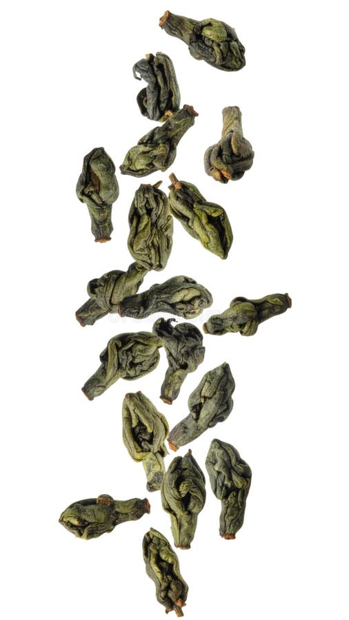 Green Tea Buds Falling Down with Realistic Texture and Natural Lighting ...