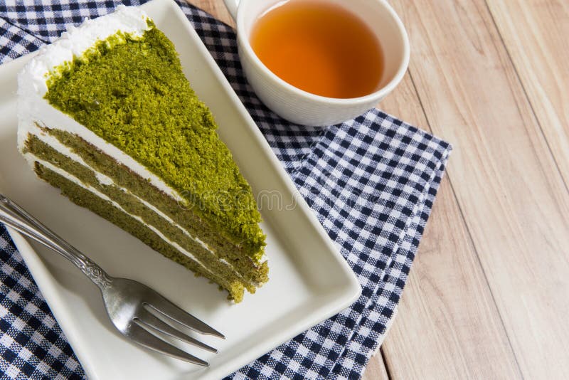 Green Tea Cake for Tea Break Stock Photo - Image of ingredient, food ...
