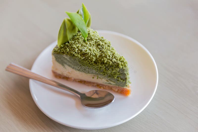 Green tea cheesecake stock image. Image of sweet, morring - 93016551