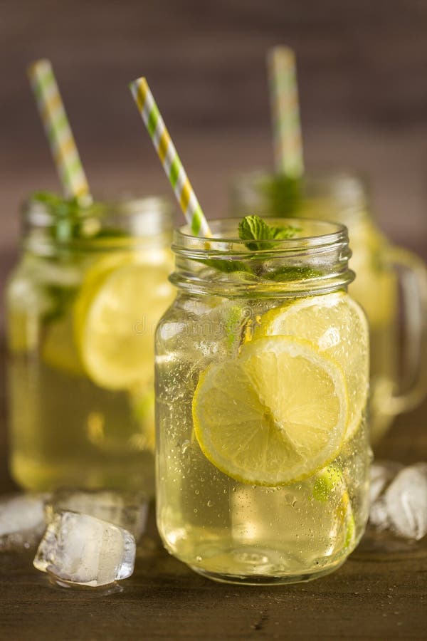 Green tea with citrus stock image. Image of jars, glass - 88122641
