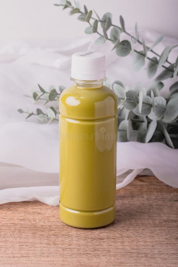 Green Tea in a Clear Plastic Bottle Stock Image - Image of plastic ...