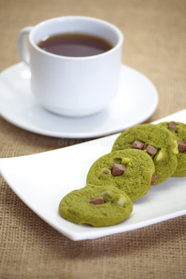 Green tea cookie stock image. Image of dessert, carbs - 41358807