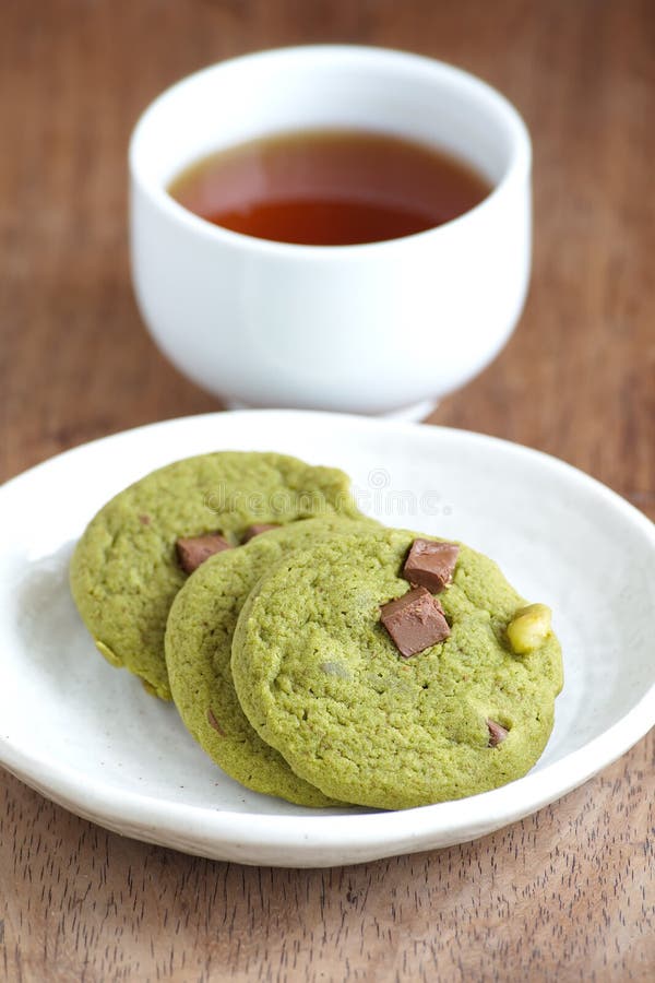 Green tea cookie stock image. Image of dessert, carbs - 41358807