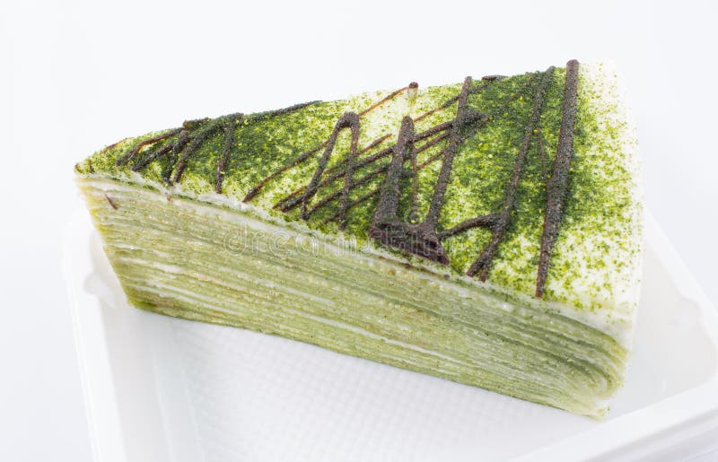Green Tea Crepe Cake stock image. Image of cheese, cake - 42525213