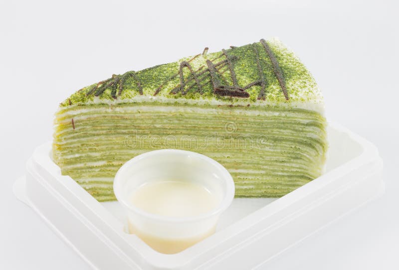 Green Tea Crepe Cake stock image. Image of mousse, sweet - 42525241