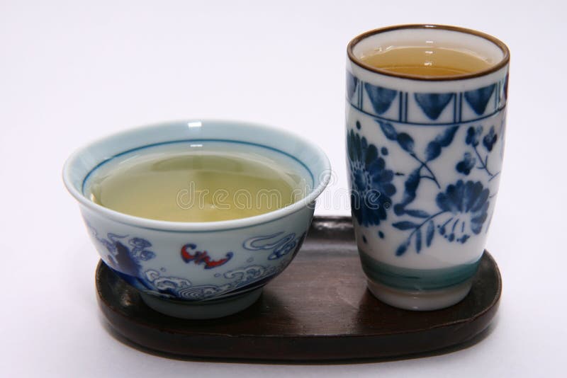 Green tea and cups stock photo. Image of yellow, teatime - 8309342
