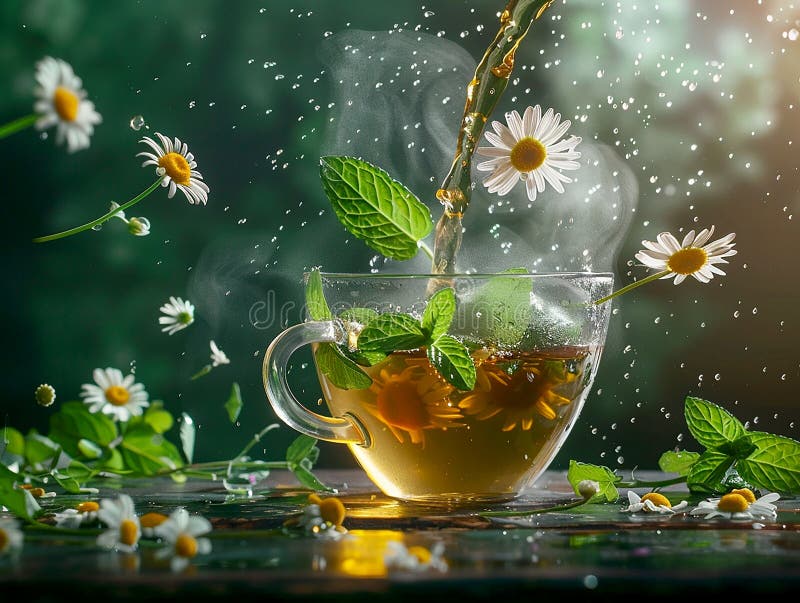 Green tea filling a cup stock illustration. Illustration of ritual ...