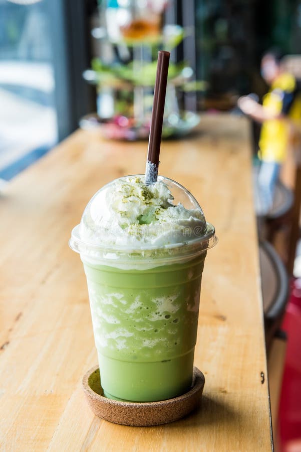 Green tea frappe stock image. Image of milk, serve, iced - 86744105