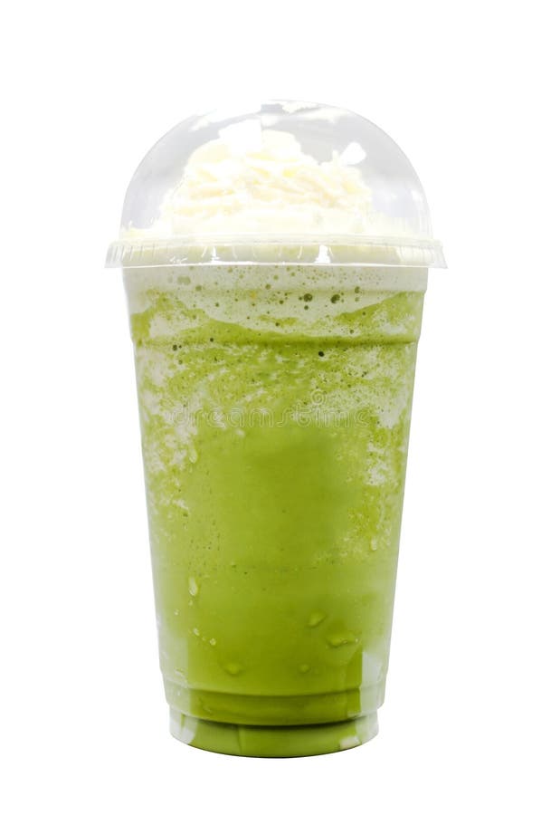 Green Tea Frappe Isolated on White Background Stock Photo - Image of ...