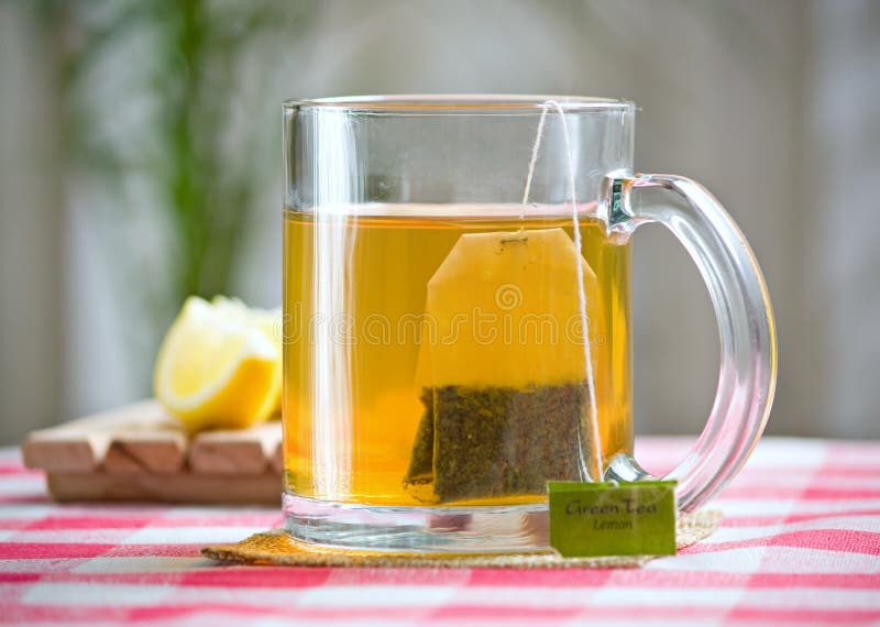 Green Tea Healthy Drink and Lemon Stock Image - Image of aromatic, heat ...