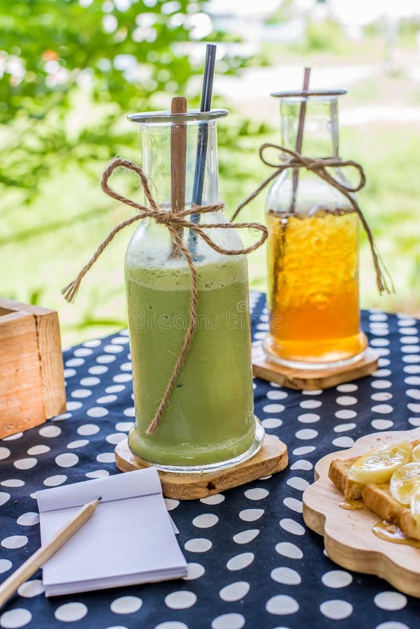 Green tea and Ice tea stock image. Image of refreshing - 59937435