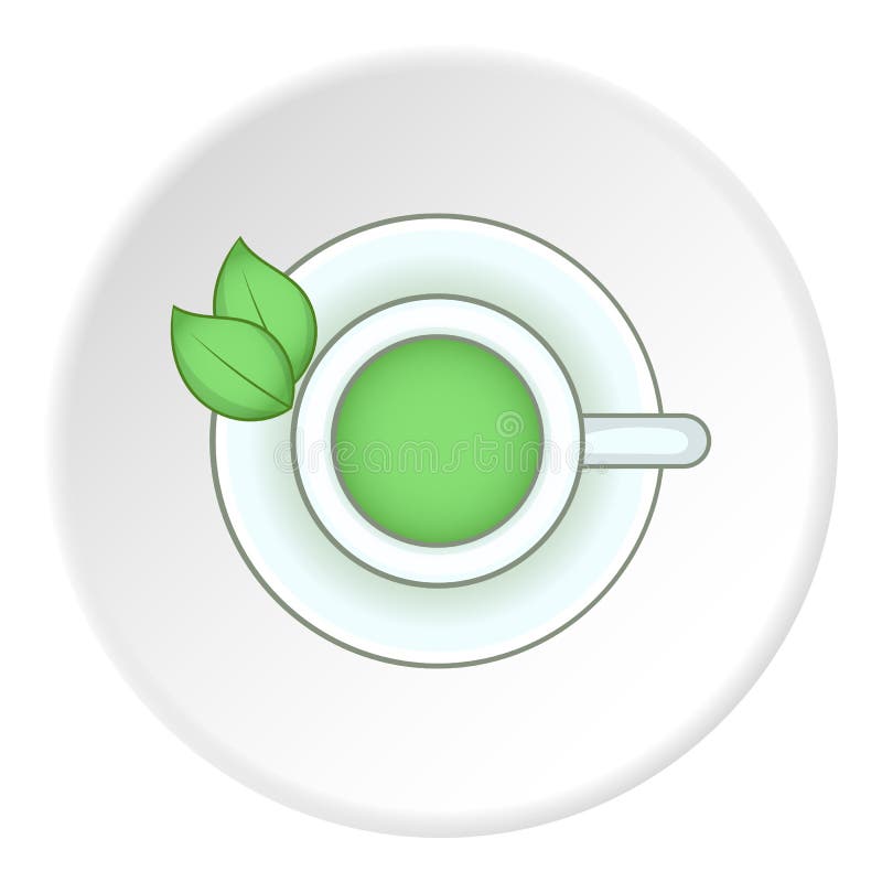 Green tea icon, flat style stock vector. Illustration of saucer - 79112431