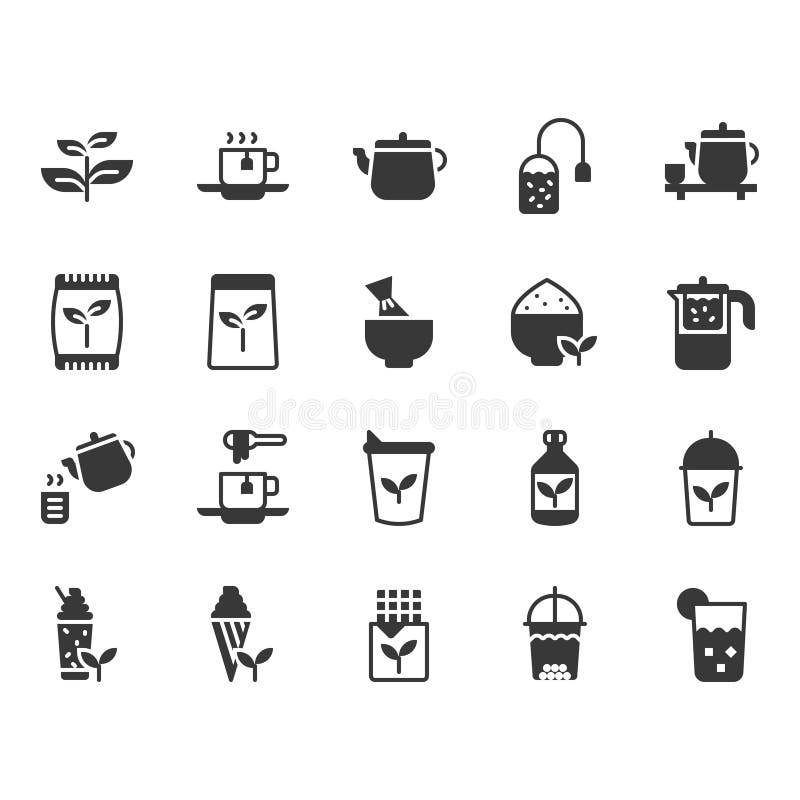 Bubble Milk Tea in Glyph Icon Set.Vector Illustration Stock Vector ...