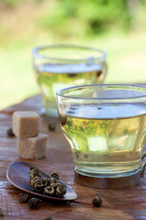 Green Tea Infuser with Sugar Cubes Stock Image - Image of china ...