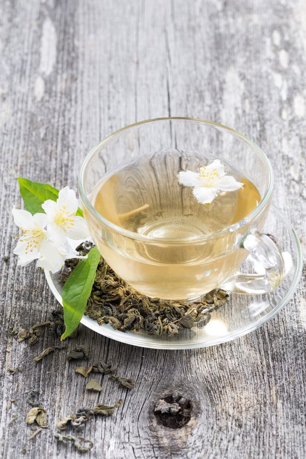 Green tea with jasmin stock image. Image of summer, herb - 56100339
