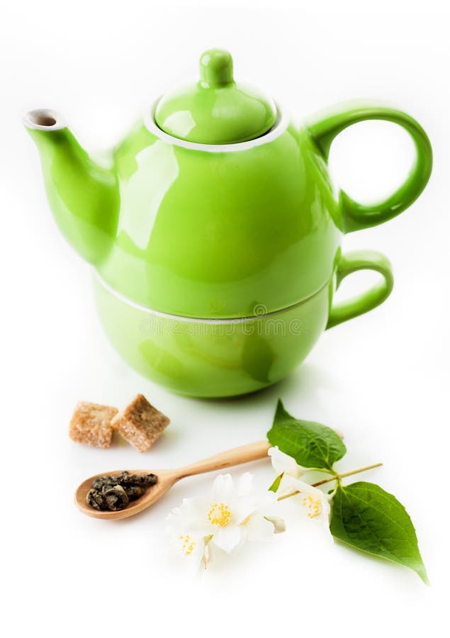 Green tea with jasmine stock photo. Image of antioxidant - 31964850