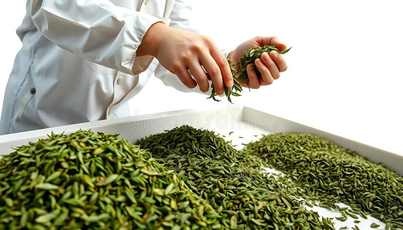 Green Tea Leaf Sorting: a Clean and Precise Harvest Stock Photo - Image ...