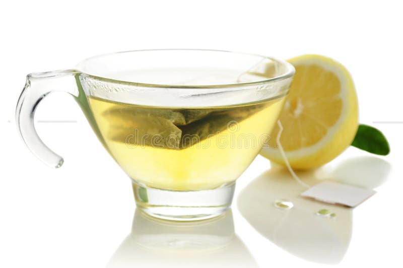 Green tea with lemon stock photo. Image of drink, lemon - 14207170