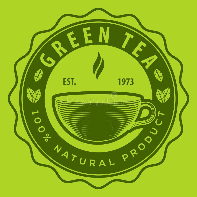 Green Tea Logo Design Template. Vector Stock Vector - Illustration of ...