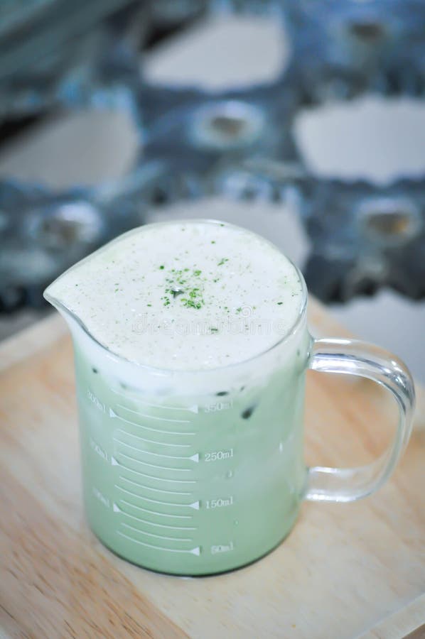 Green Tea, Milk Green Tea or Iced Matcha Latte Stock Photo - Image of ...