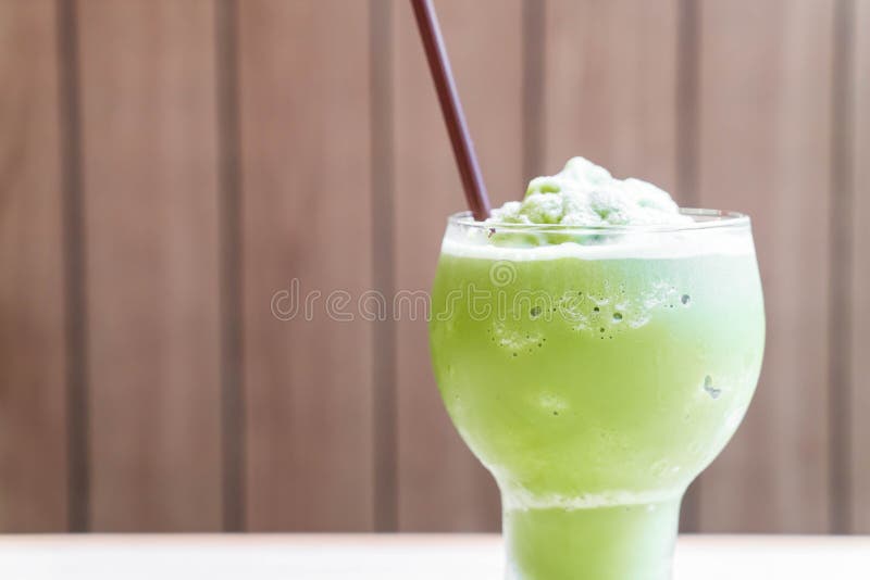 Green tea (milkshake) stock image. Image of glass, drink - 106184449
