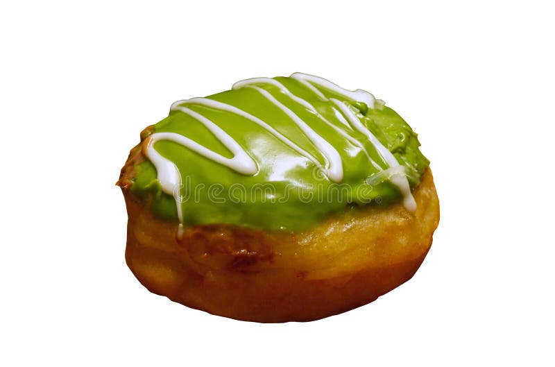 A Green Tea Mini Donut on White Background Stock Photo - Image of cake ...