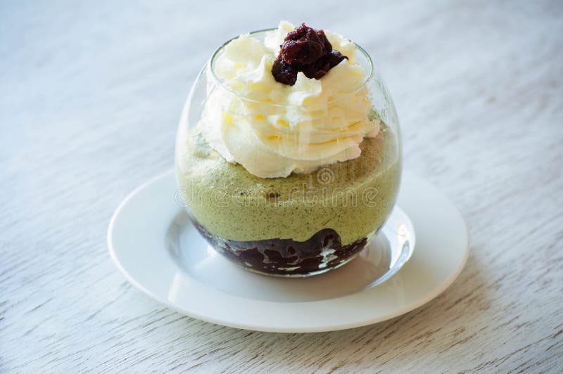 Green tea mousse stock image. Image of cafeteria, delicious - 36727771