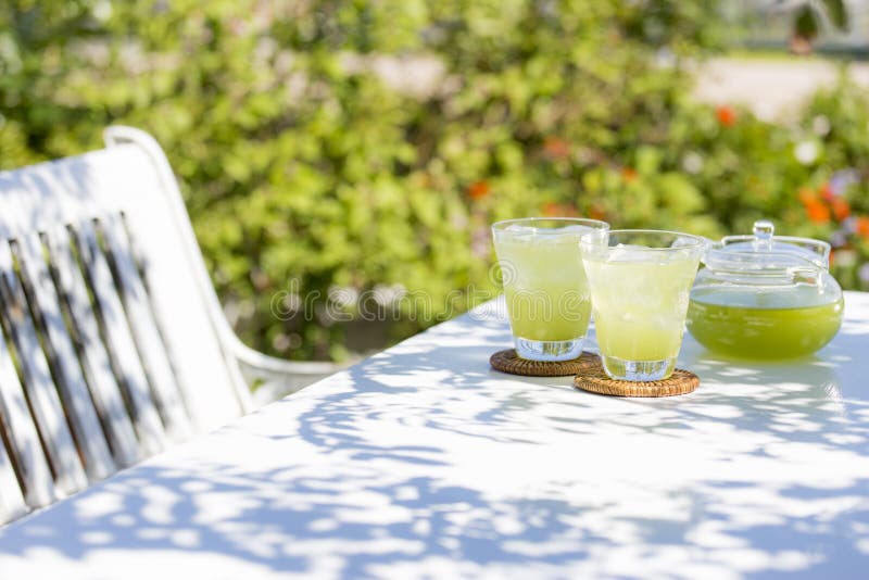 Green Tea, Outdoor Cold Drinks, Stock Image - Image of table, cold ...