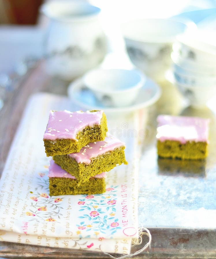 Green tea pastry stock image. Image of dining, food, fancy - 37561797