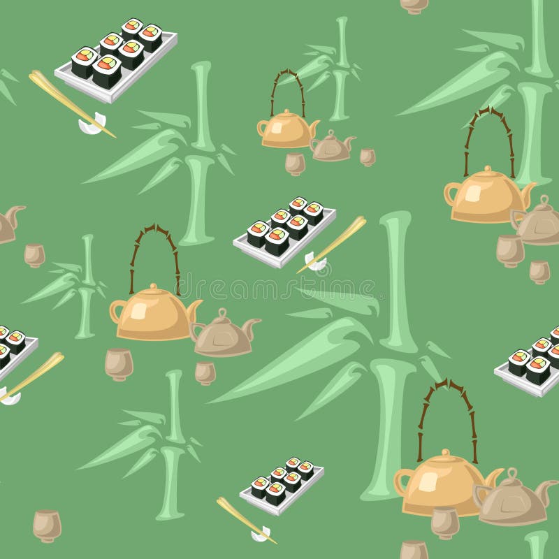 Green Tea Pattern stock vector. Illustration of plant - 24234411