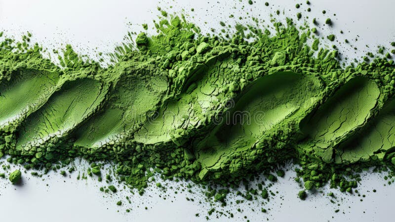 Green Tea Powder Abstract Close-up, Green Tea Powder Sprinkled on a ...