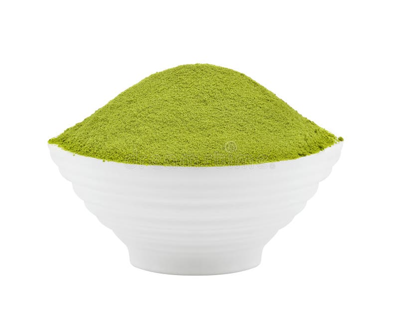 Green Tea Powder in a Bowl on White Backgroundstacked Focus Image Stock ...