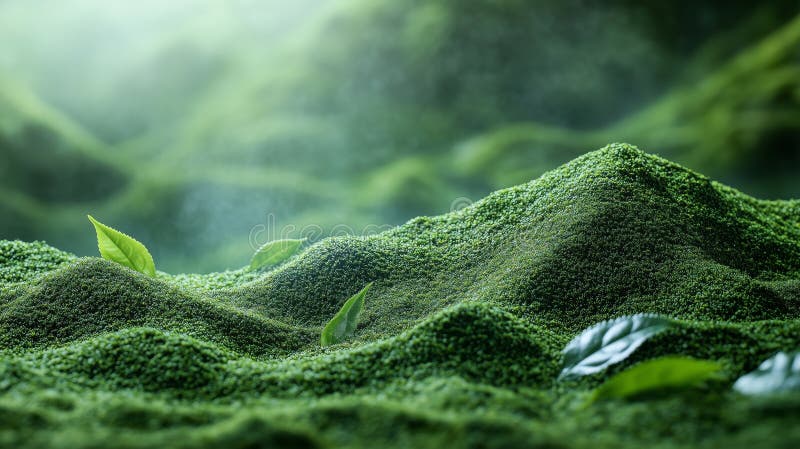 Green Tea Powder Landscape with Smooth Texture Stock Photo - Image of ...