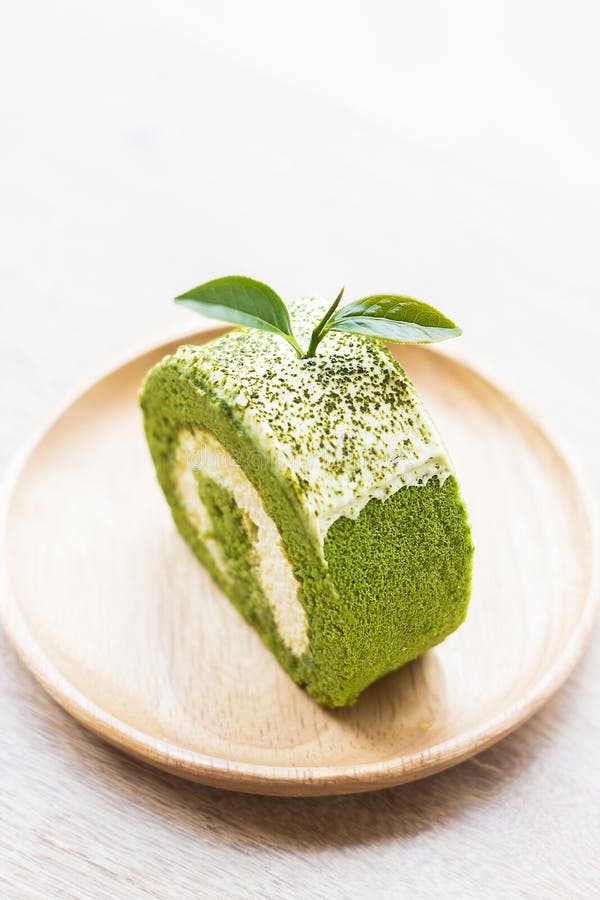 Green tea roll. stock image. Image of fresh, meal, breakfast - 64021987