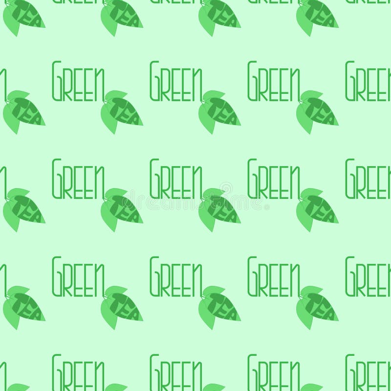 Green tea pattern. stock vector. Illustration of beverage - 119963151