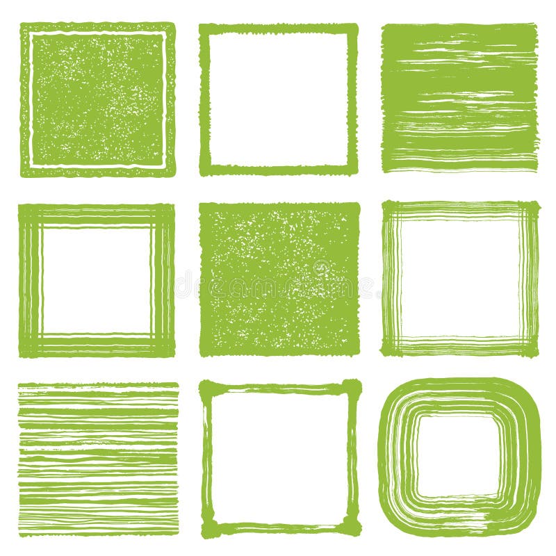 Set of Brush Stroke Squares. Green Tea Image. Matcha Image Stock Vector ...