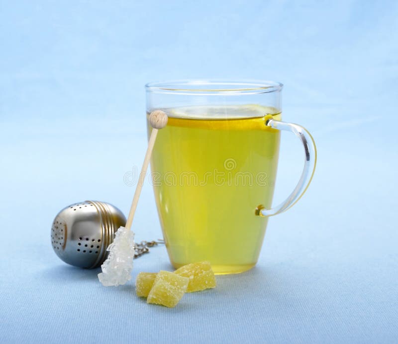 Green Tea with Sugared Ginger and Candy Canes Stock Image - Image of ...