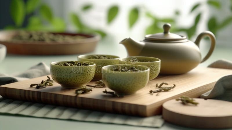 Green Tea in Teapot AI Generated Image Stock Illustration ...