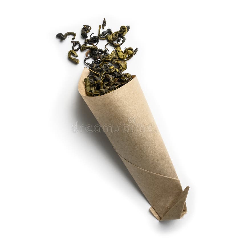 Green Tea Top View on White Background Stock Photo - Image of closeup ...